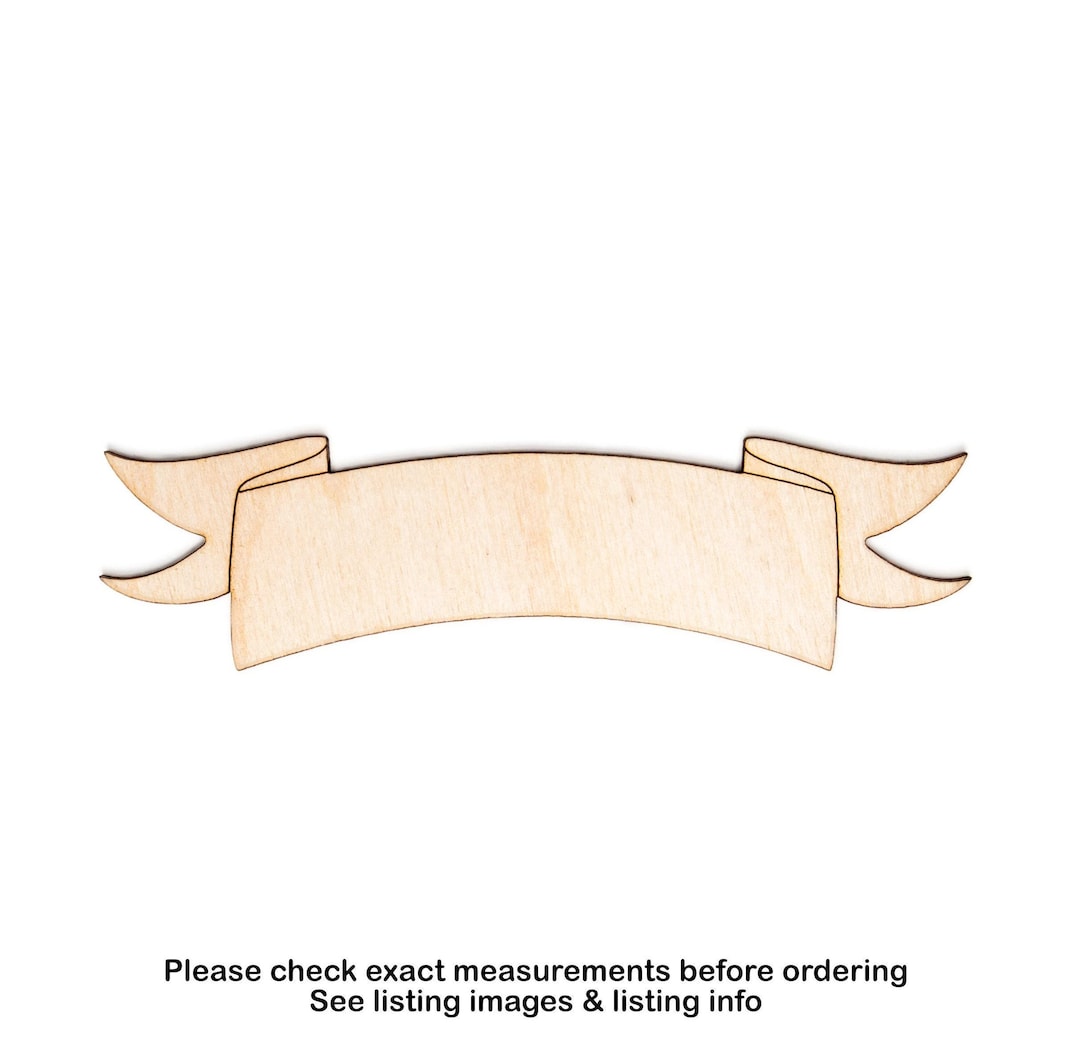 Banner Blank Wood Cutout - Laser Cut Unfinished Craft Shape - Multiple ...