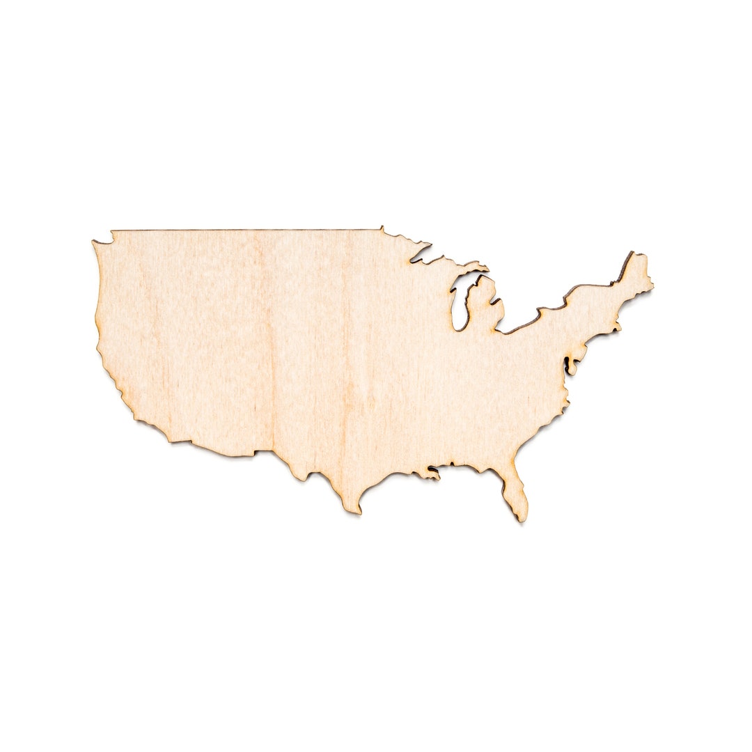 USA Blank Wood Cutout-united States Wood Decor-various Sizes-diy School ...