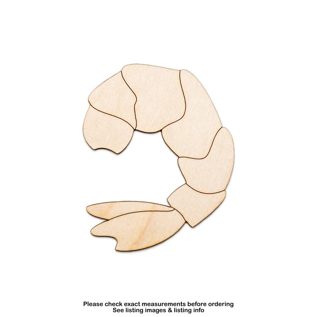 Cooked Shrimp-wood Cutout-cocktail Shrimp-food Theme Decor-various ...