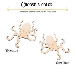 Octopus Wood Cutout - Laser Cut Unfinished Craft Shape - Multiple Sizes ...