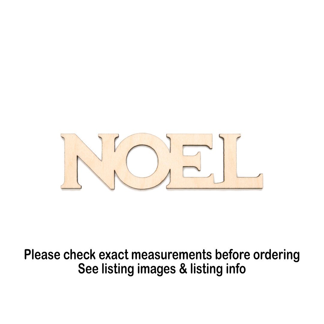 Noel Word Sign Wood Cutout - Laser Cut Unfinished Craft Shape ...