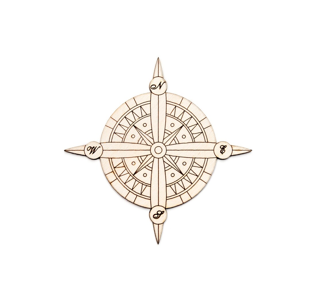 Compass-wood Cutout-detail Compass-nautical Theme Decor-diy Crafts ...