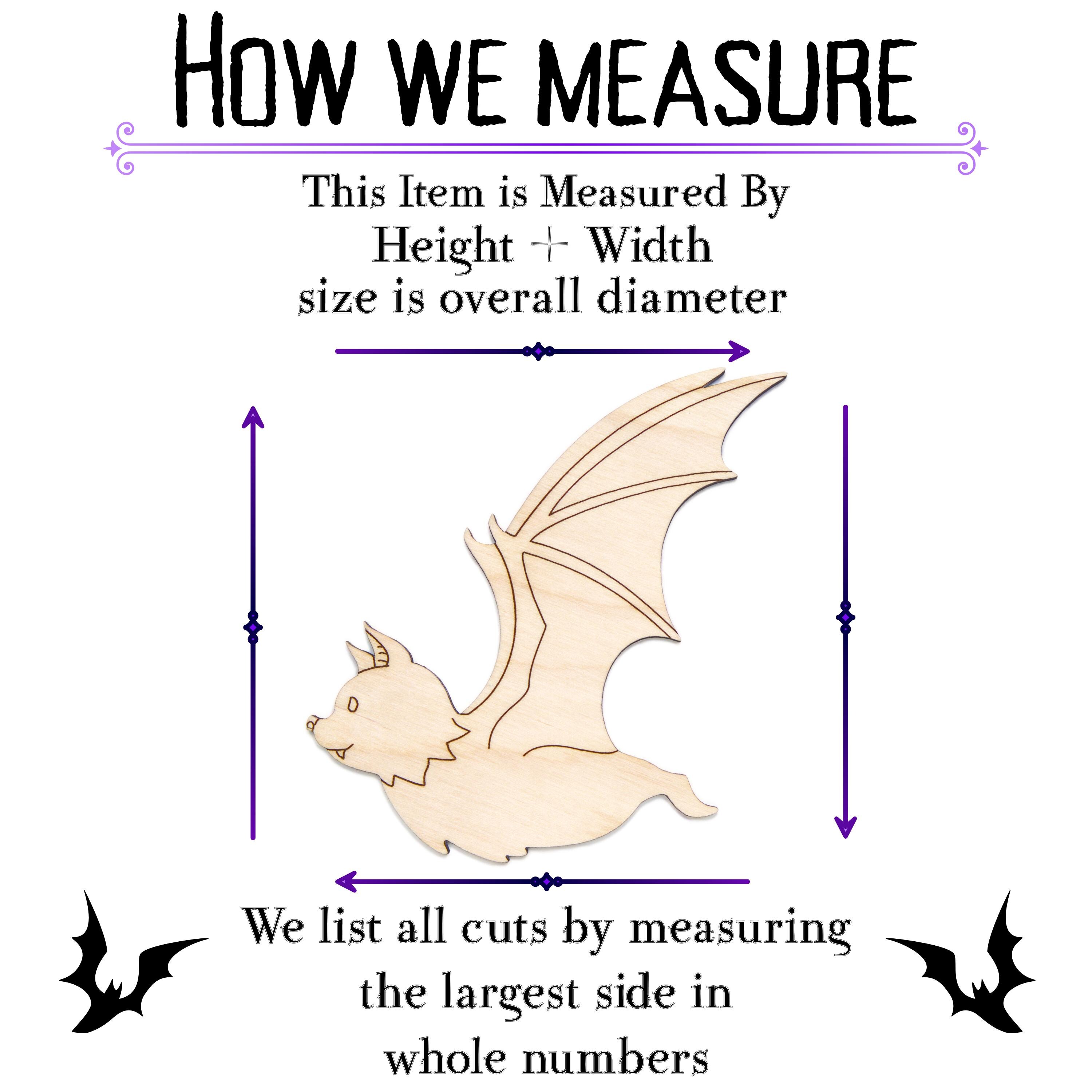 Bat Flying Side View Detailed Wood Cutout - Laser Cut Unfinished Craft ...
