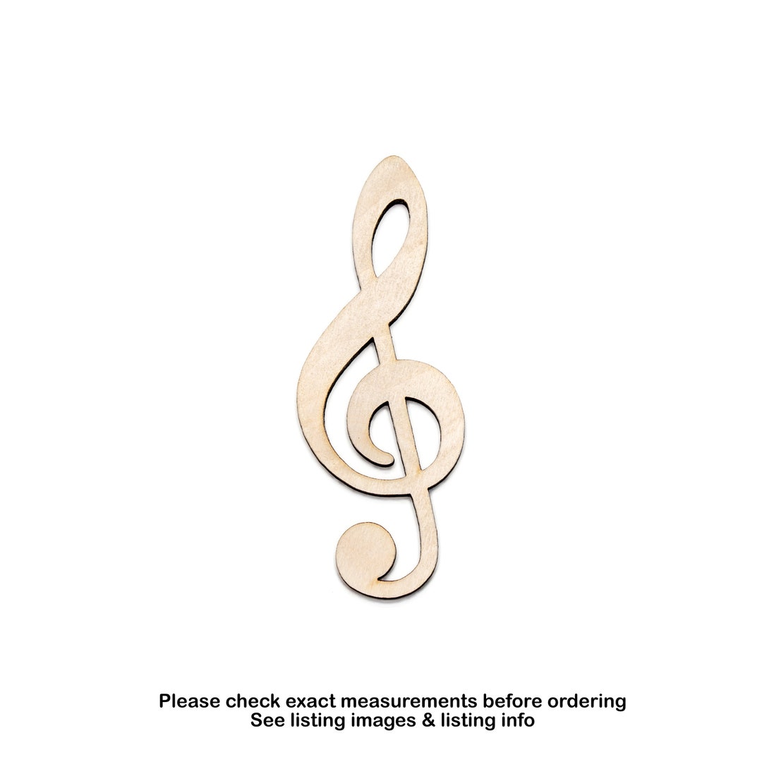 Treble Clef - Wood Cut Out Music Notations Symbols Sheet Music Writing ...