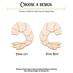 Cooked Shrimp-wood Cutout-cocktail Shrimp-food Theme Decor-various ...