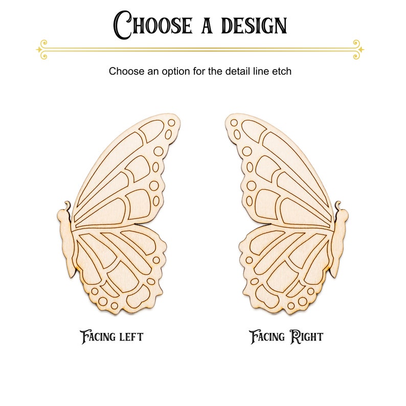 Butterfly Side Profile-detail Wood Cutout-butterfly Theme - Etsy