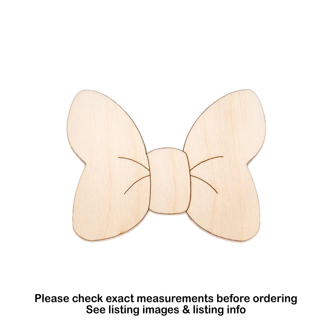 Cute Bow Detail Wood Cutout-hair Accessories Wood Decor-various Sizes ...