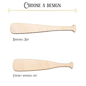 Baseball Bat Wood Cutout - Laser Cut Unfinished Craft Shape - Multiple ...