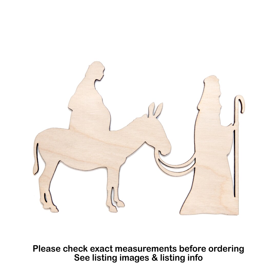 Joseph Leading Mary Blank Wood Cutout-religious Decor-various Sizes-diy ...