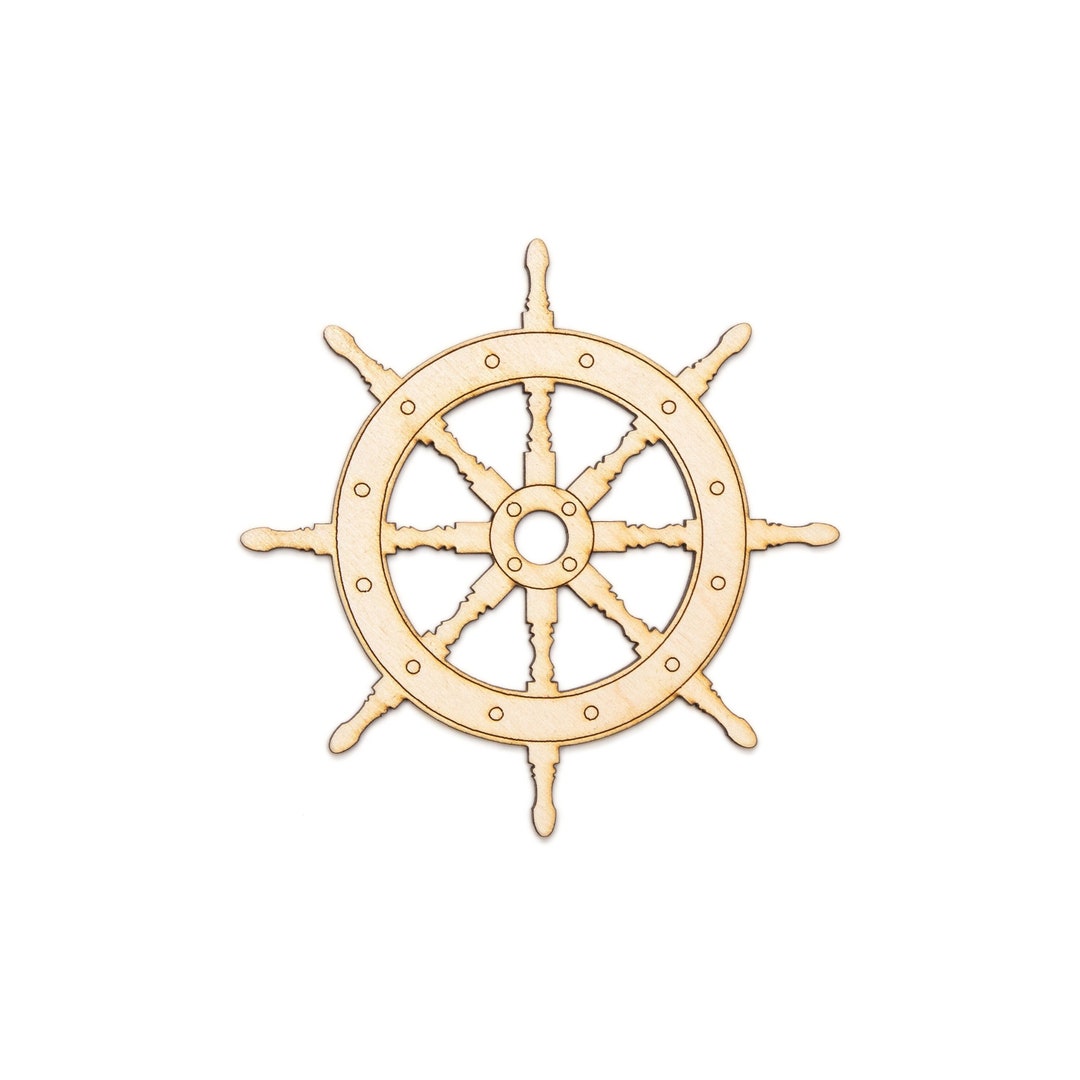 Pirate Ship Wheel-wood Cutout-detail Pirate Decor-various Sizes ...