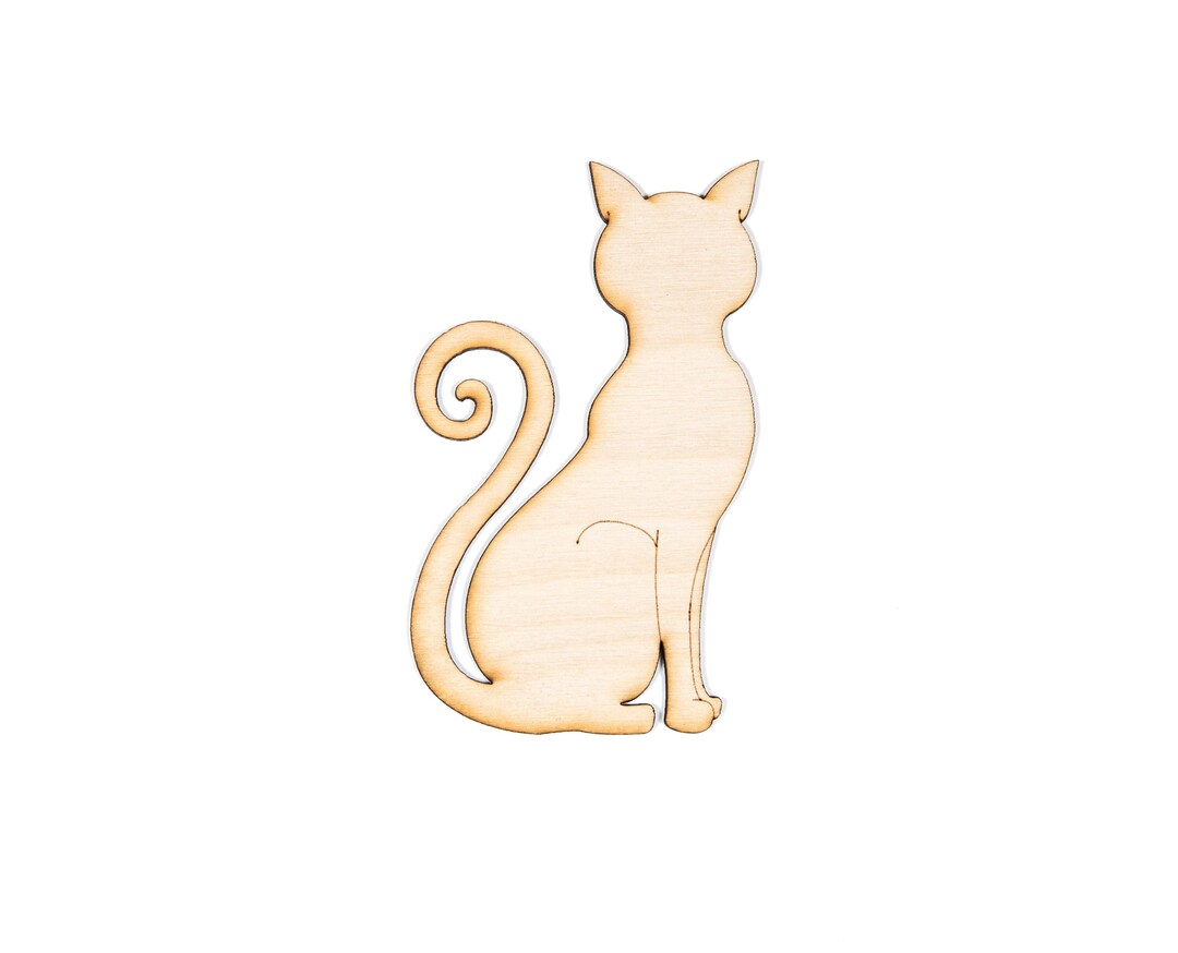 Sitting Cat-wood Cutout-cat Wood Decor-various Sizes-diy Crafts-wood ...
