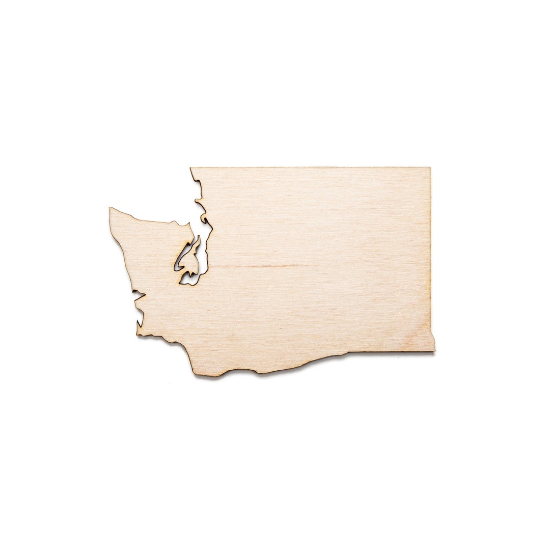 Washington State-blank Wood Cutout-unfinished Wood State Decor-various ...