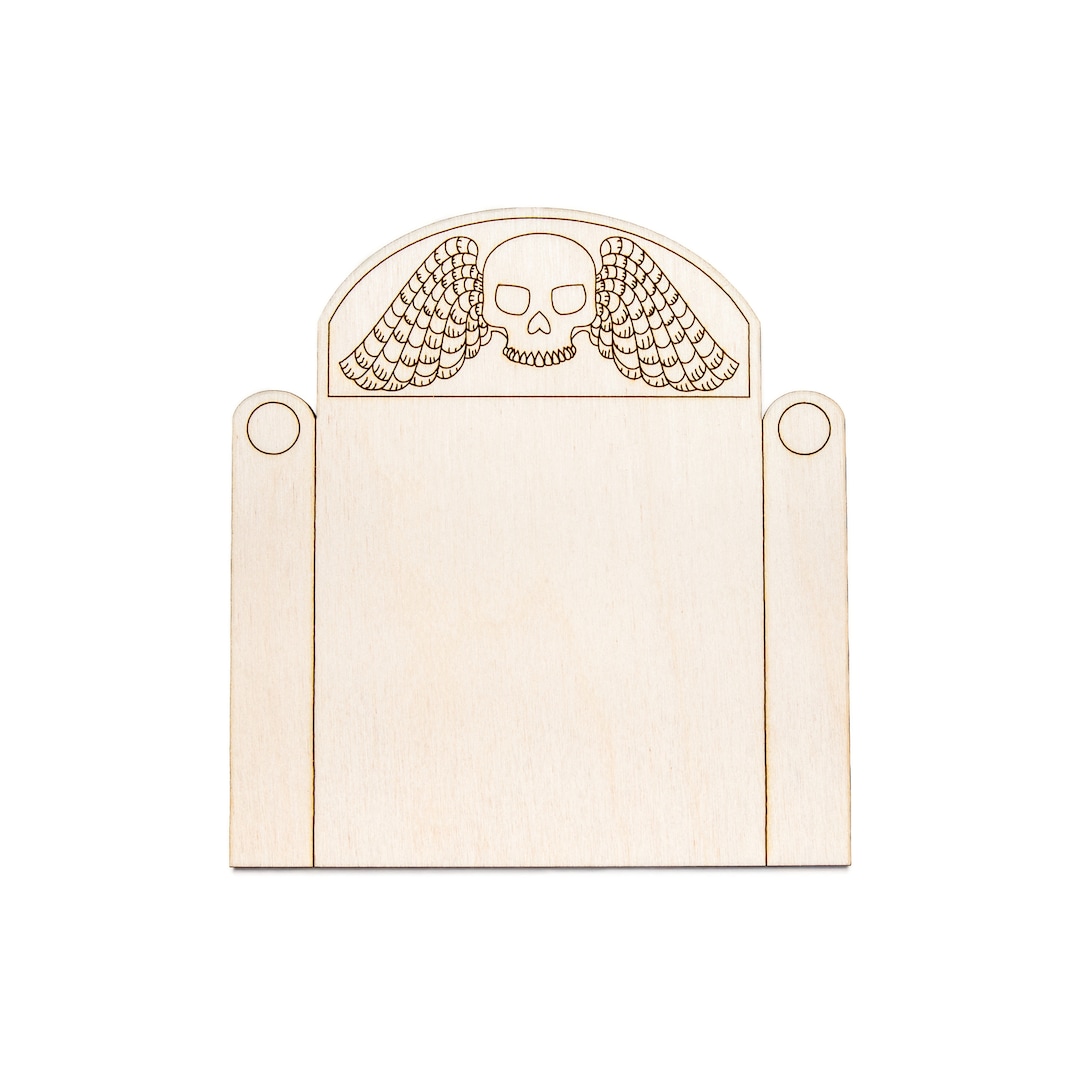 Winged Skull Tombstone-wood Cutout-gravestone-halloween Decor-various ...