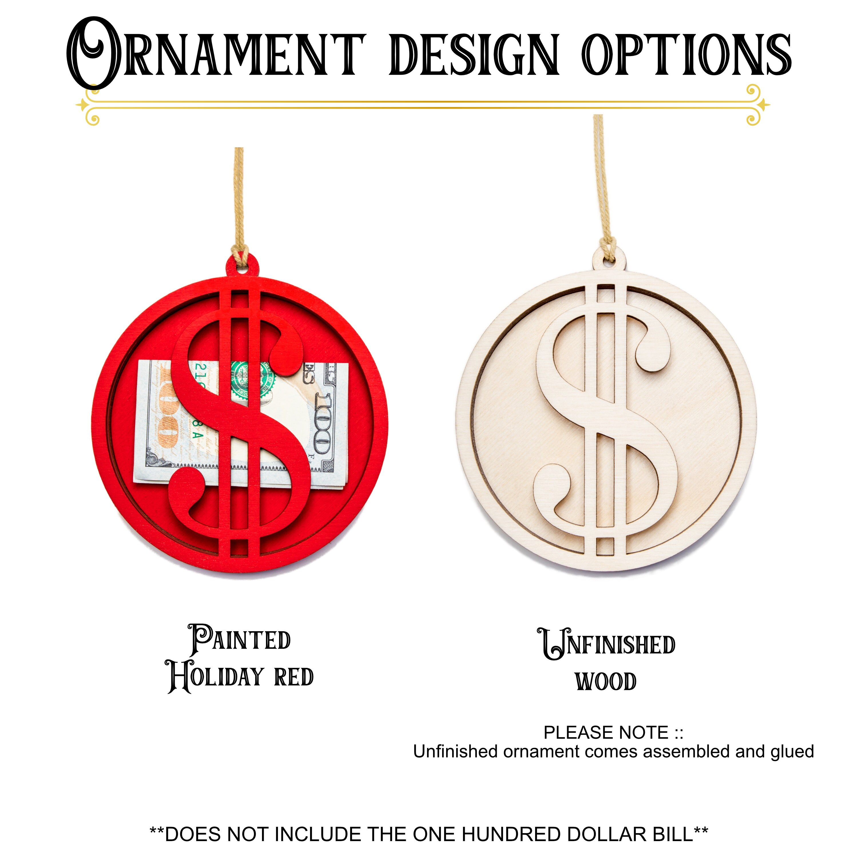 Dollar Sign Money Holder-wood Ornament-holiday Gifts-two Color - Etsy