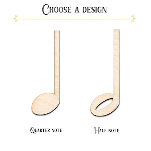 Music Notes - Quarter and Half Note Wood Cutout Sheet Music Decor ...