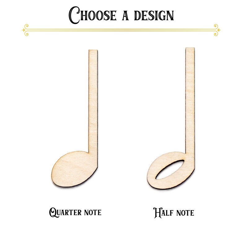 Music Notes Quarter and Half Note Wood Cutout Sheet Music - Etsy