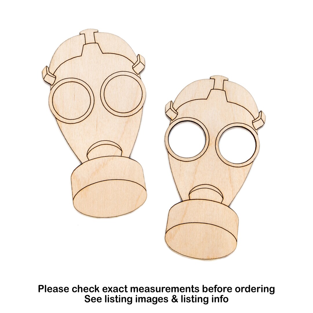 Vintage Gas Mask Detail Wood Cutout-warfare Mask-chemical Warfare ...