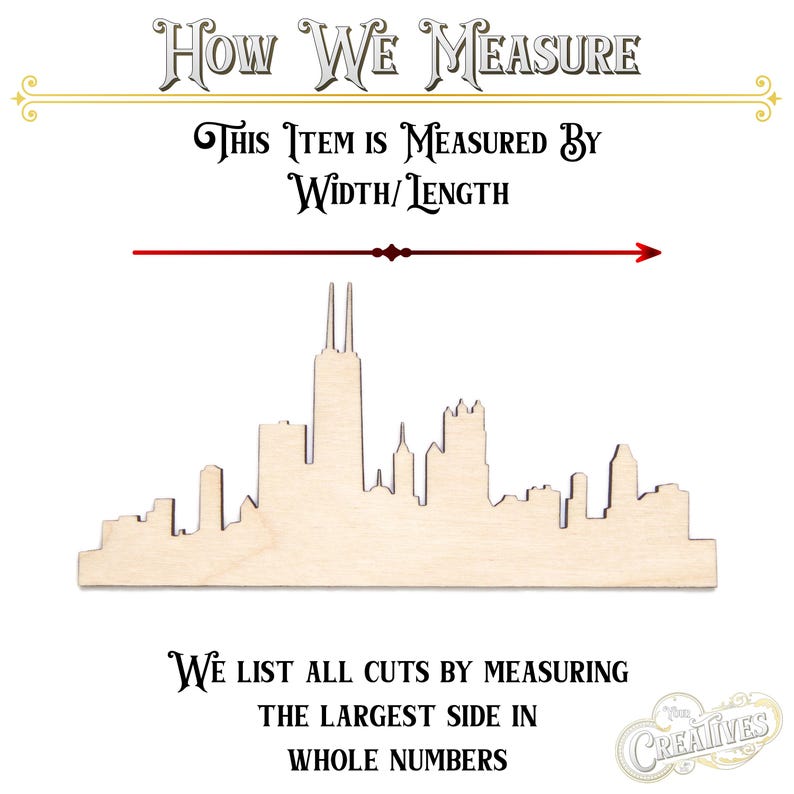 Chicago Skyline Blank Wood Cutout - Laser Cut Unfinished Craft Shape ...