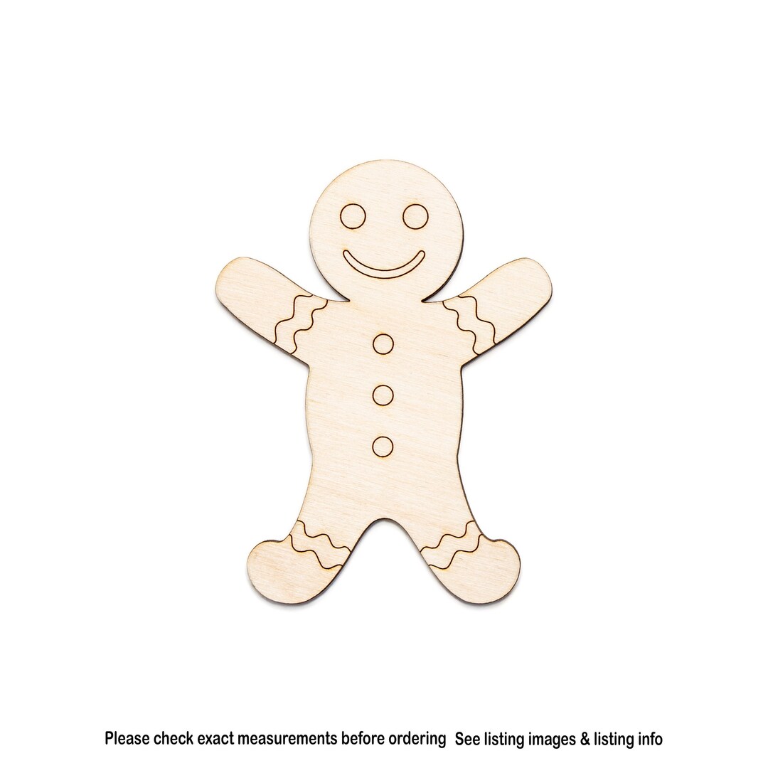 Gingerbread Man-detail Wood Cutout-cookie Shapes Wood Decor-christmas ...