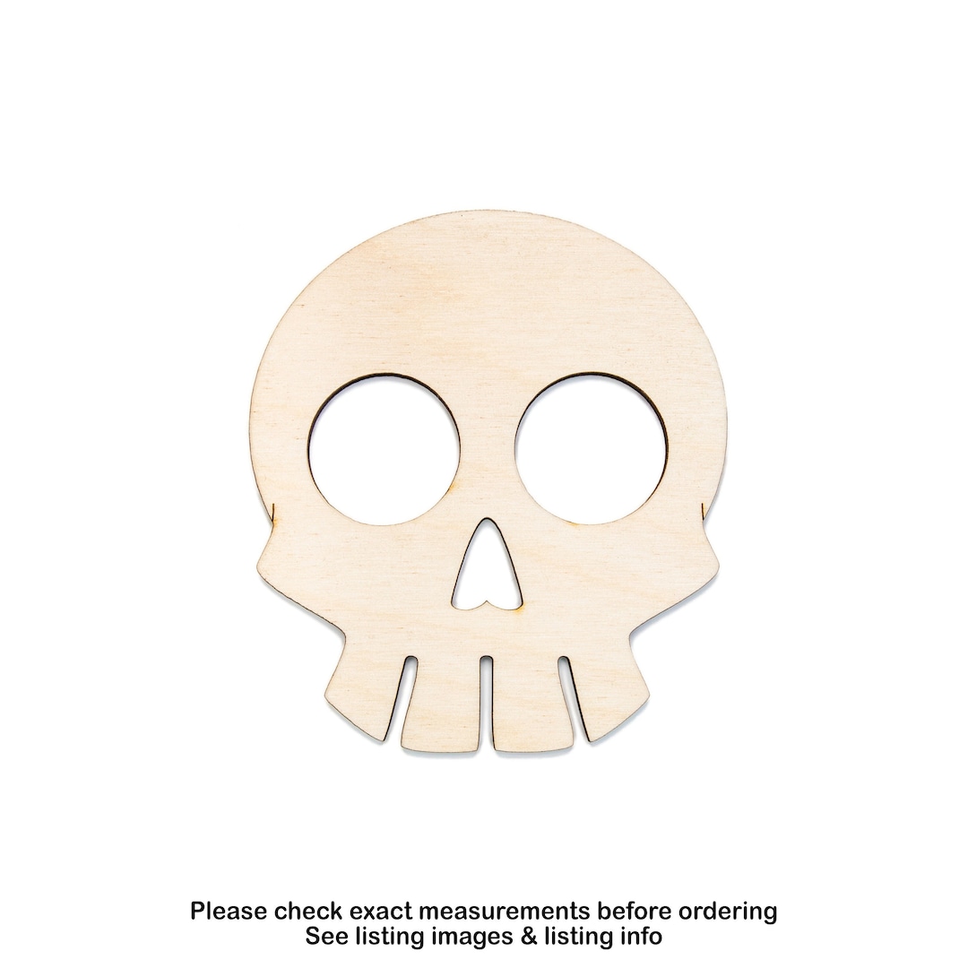 Skull Cartoon Style Wood Cutout-unfinished Wood-skulls and Bones Decor ...