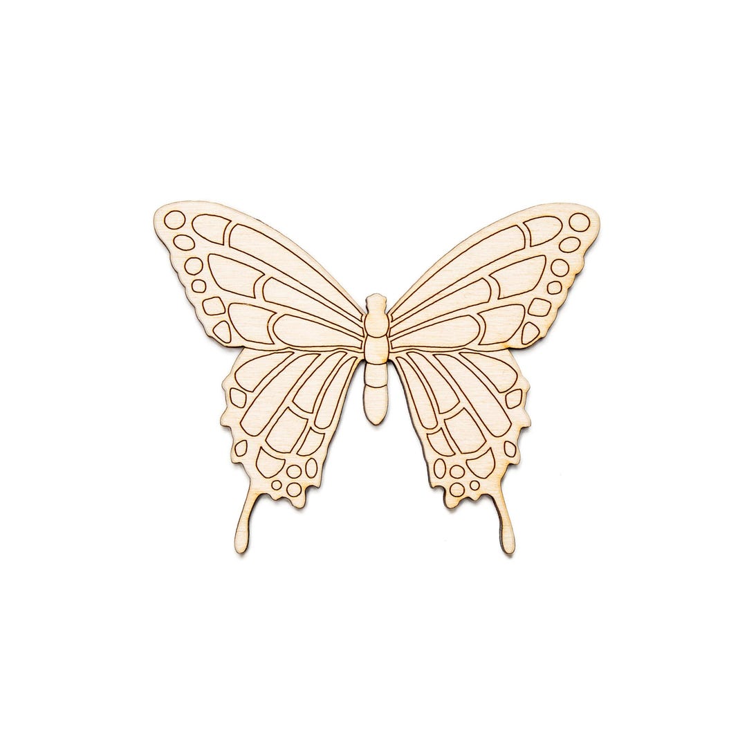 Figura de madera detallada de mariposa con cola - Corte láser, forma ...