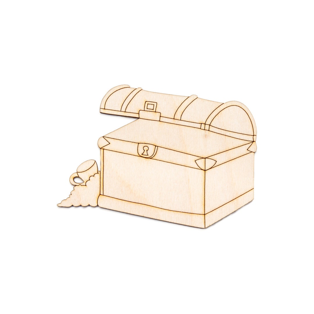Treasure Chest-minimal Details-wood Cutout-pirate Theme Wood Decor ...