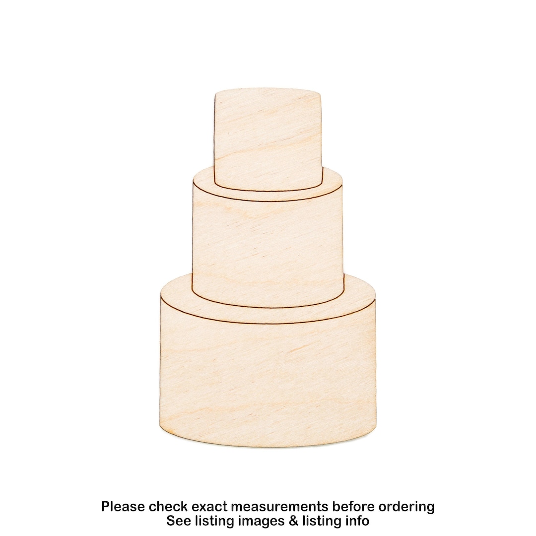 Three Tier Cake Wood Cutout-wedding Cake Shapes-various Sizes-diy ...