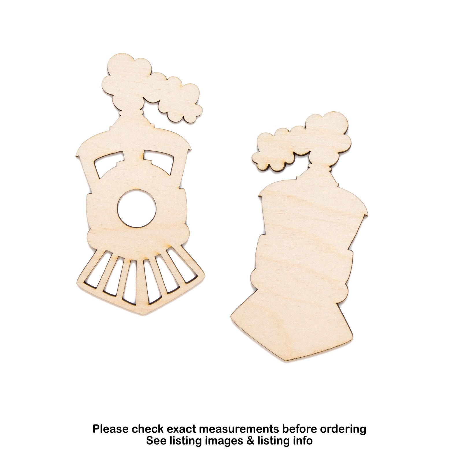 Train With Steam Blank Wood Cutout-front View-steam Train-two Design ...