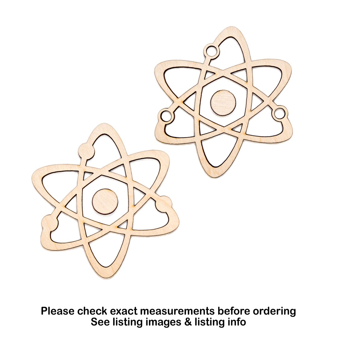 Atom Symbol Wood Cutout-two Design Options-science Theme Decor-various ...