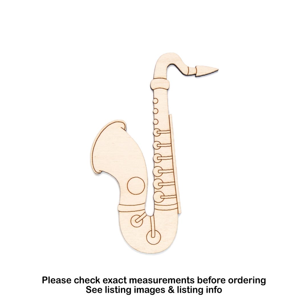 Saxophone Detail Wood Cutout-musical Instruments-various Sizes-diy ...