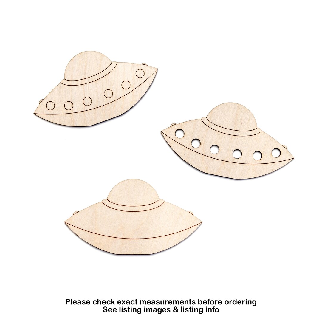 Ufos-detail Wood Cutout-three Design Options-alien Space Ship-various ...