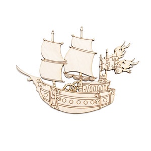 Pirate Ship-wood Cutout-detail Pirate Decor-various Sizes-steampunk ...