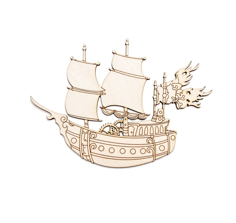 Pirate Ship-wood Cutout-detail Pirate Decor-various - Etsy