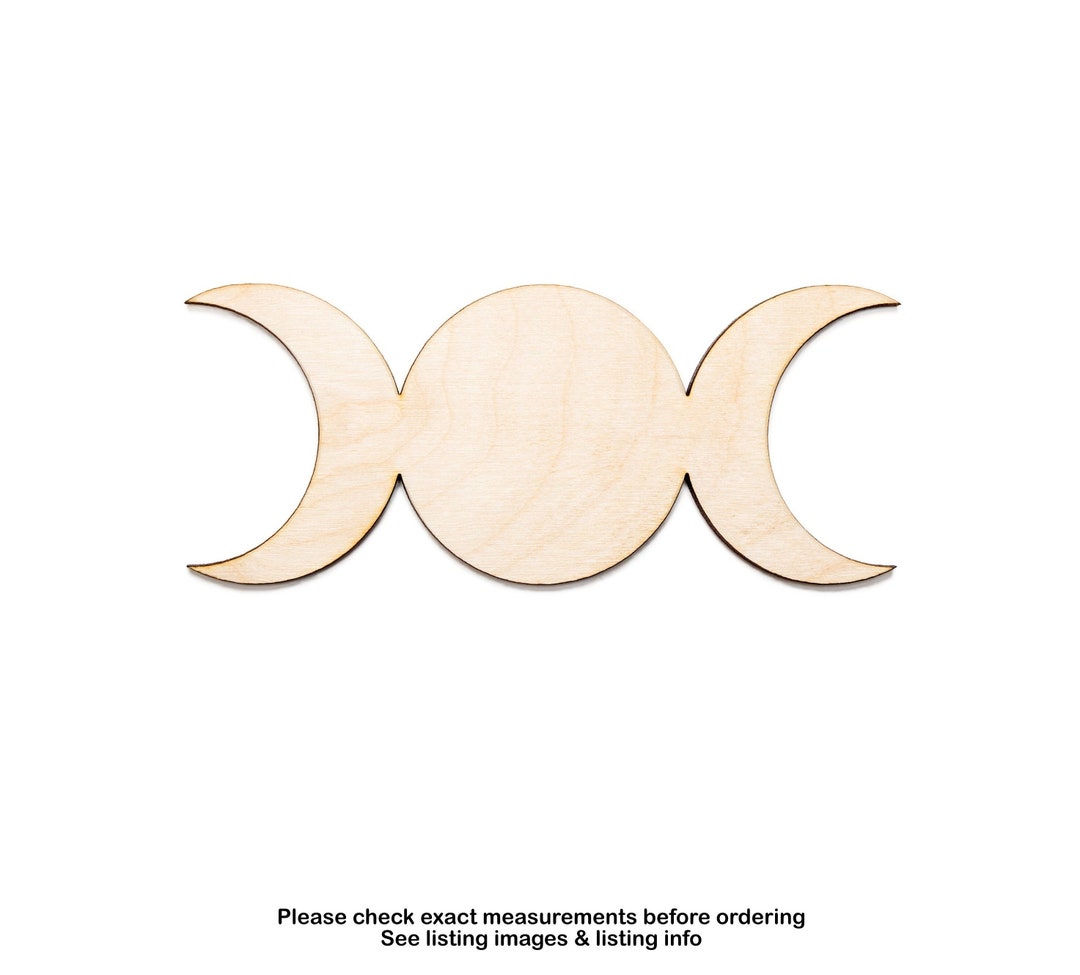 Triple Moon Blank Wood Cutout-triple Moon Goddess-various Sizes-triple ...