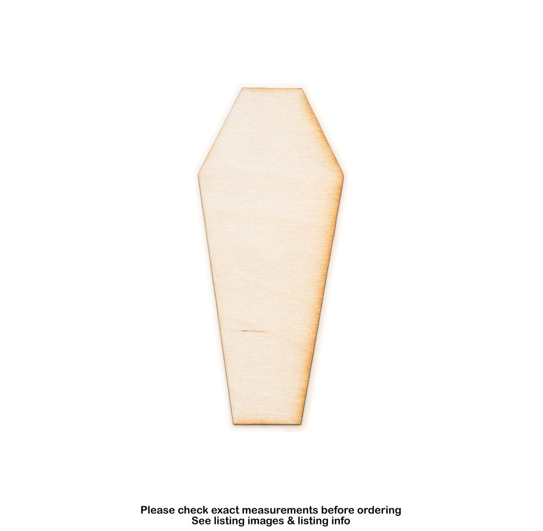 Slim Traditional Coffin-blank Wood Cutout-various Sizes-halloween Decor ...