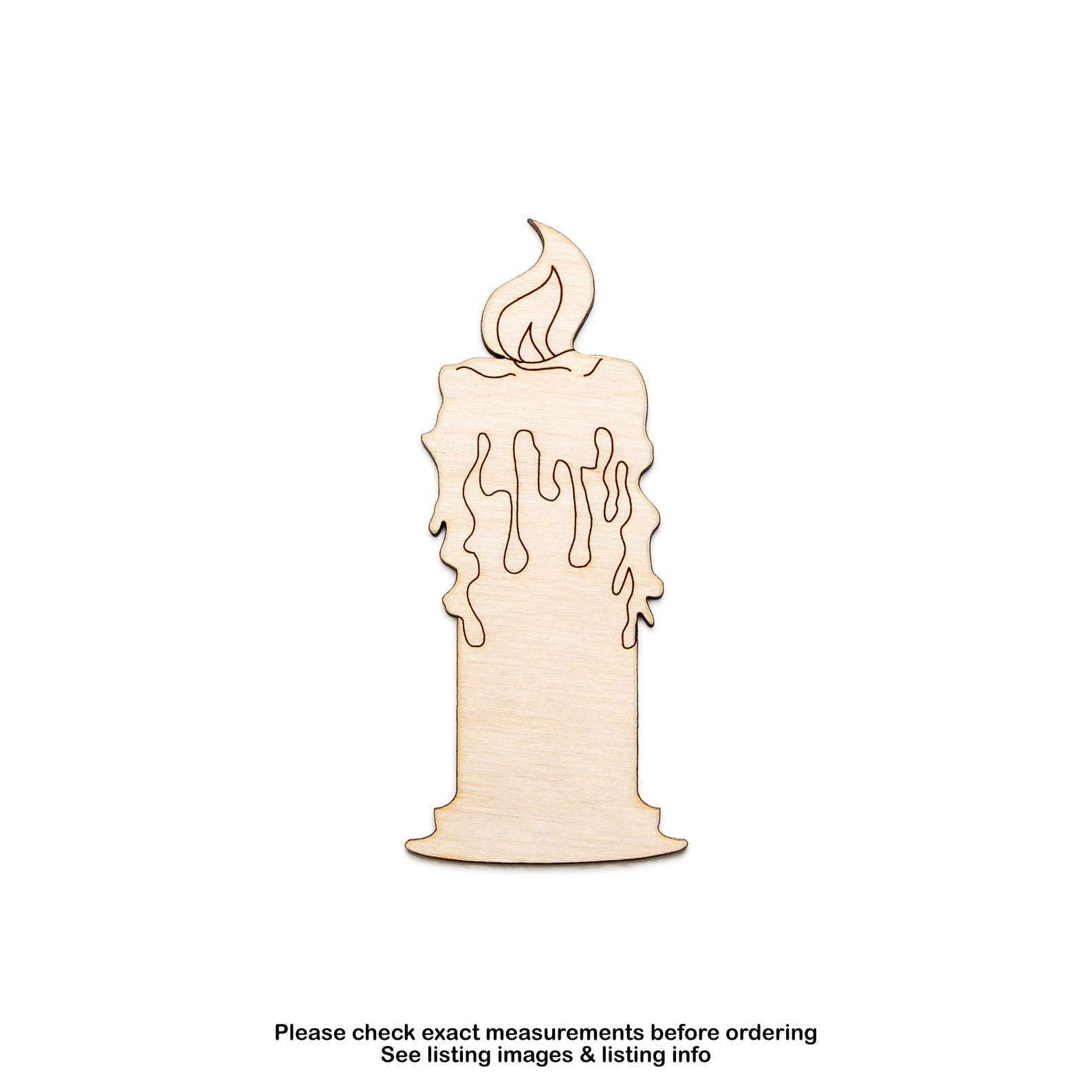 Lit Candle-single-detail Wood Cutout-various Sizes-halloween - Etsy