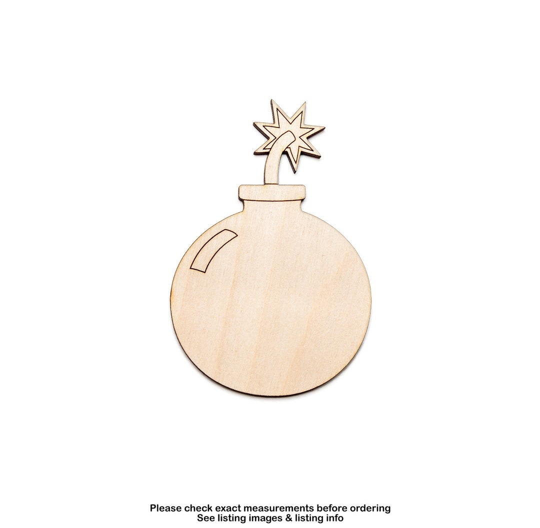 Cartoon Bomb-wood Cutout-cartoon Style Bomb Wood Decor-unfinished Wood ...