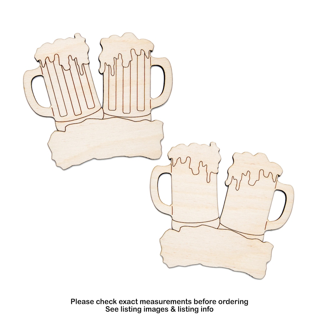 Beer Mug Toast Blank Wood Cutout - Laser Cut Unfinished Craft Shape ...