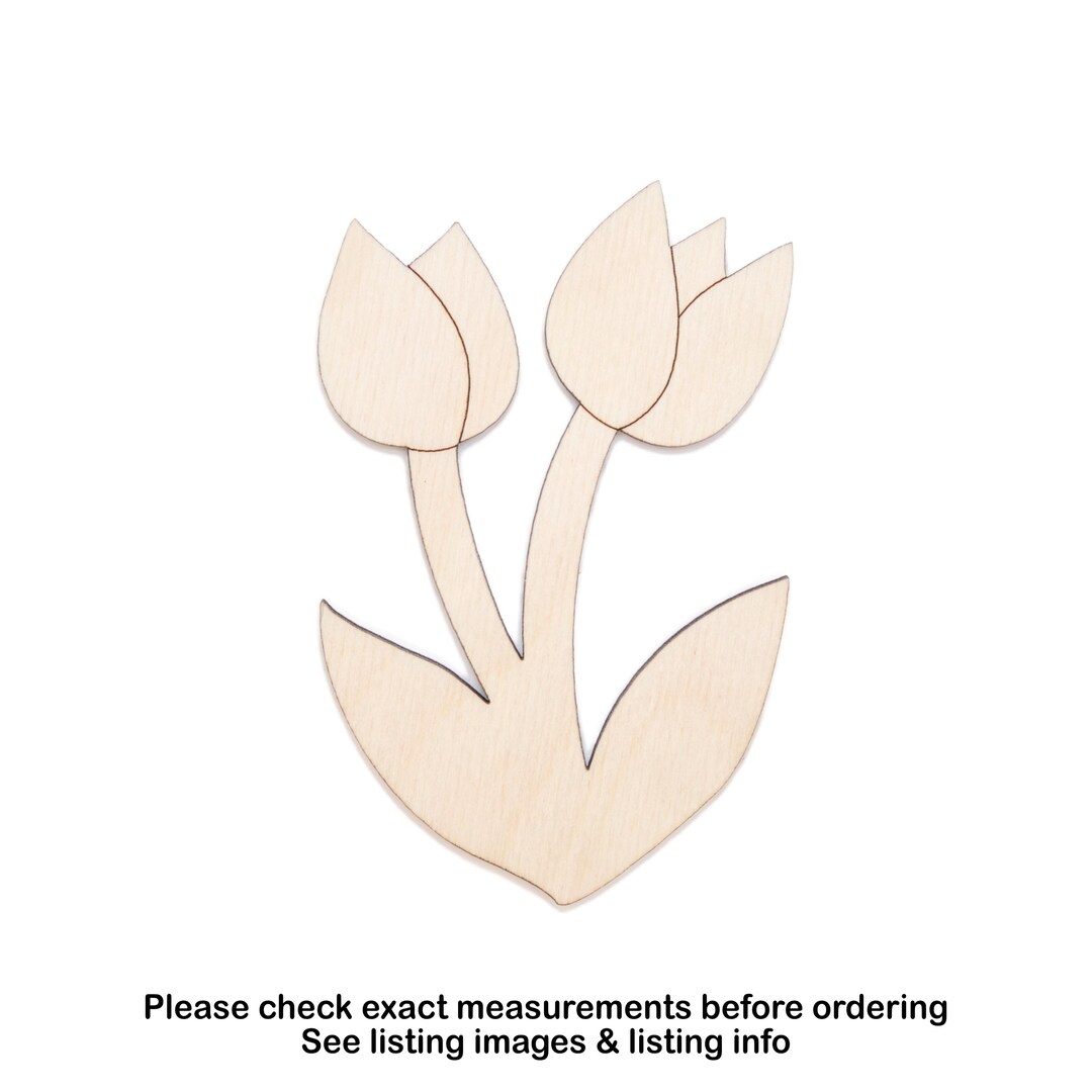 Tulips Two-wood Cutout-floral Wood Decor-two Design Options-various ...