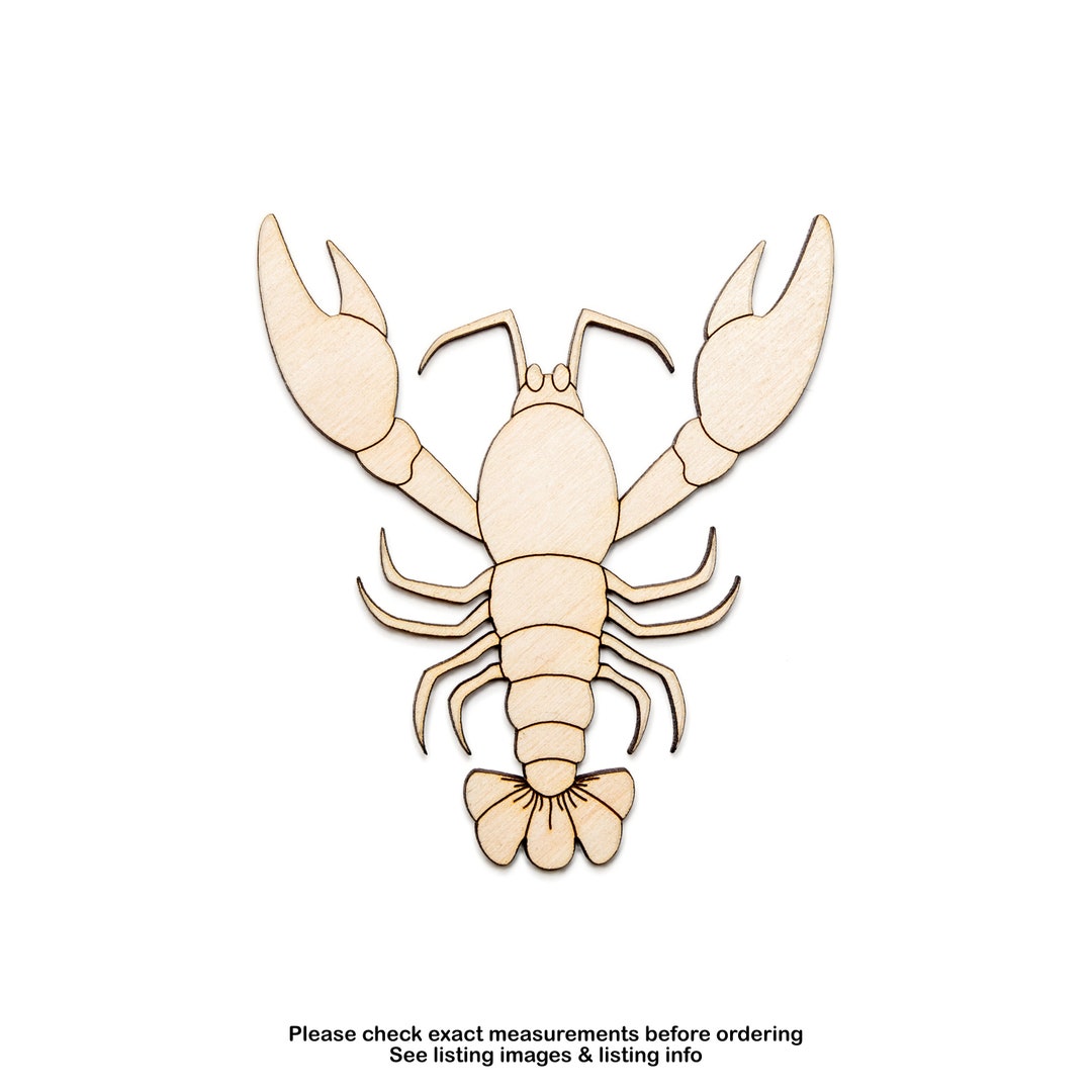Lobster-detail Wood Cutout-sea Creatures Wood Decor-crustaceans-various ...