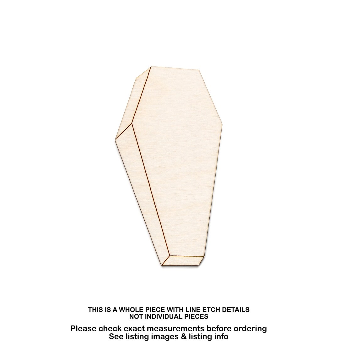 Angle Classic Coffin Lined-wood Cutout-cemetery Theme Decor-various ...