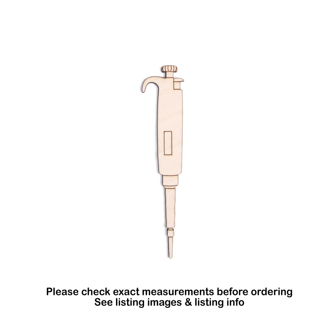 Pipette Detailed Wood Cutout - Laser Cut Unfinished Craft Shape ...