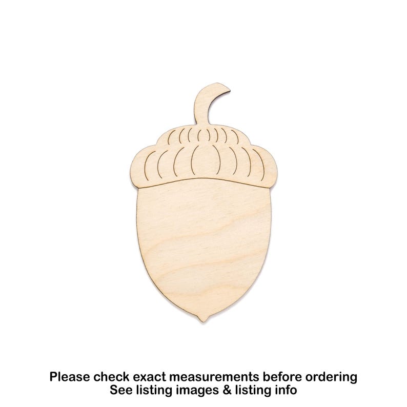 Acorn Tall Wood Cutout - Laser Cut Unfinished Craft Shape - Multiple ...