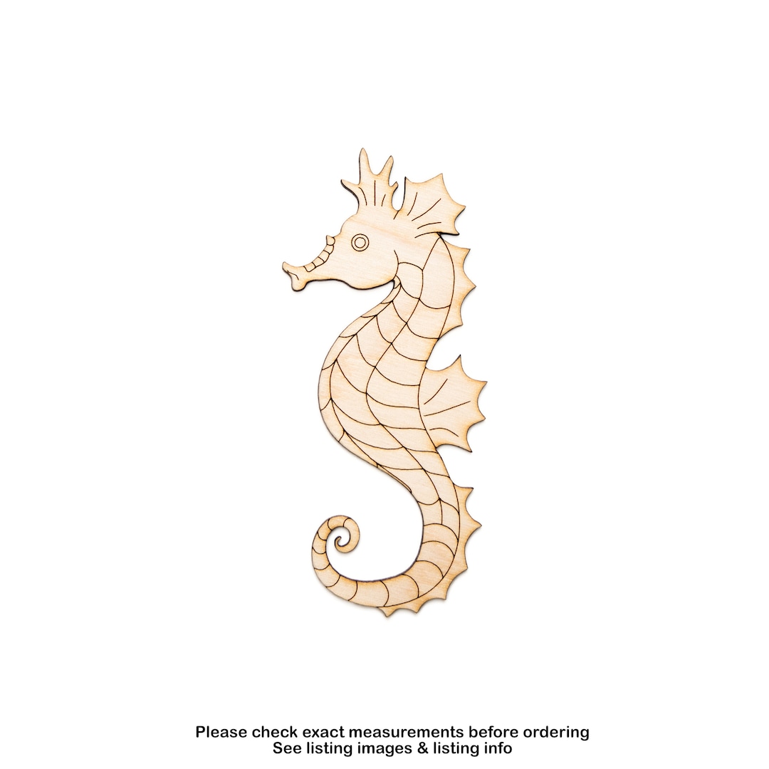 Seahorse-wood Cutout-detailed-sea Creature Decor-various - Etsy