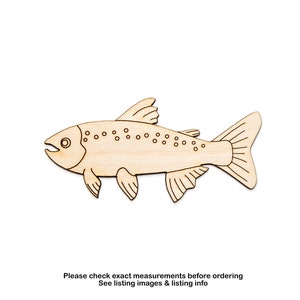 Trout Fish-detail Wood Cutout-ocean Fish Wood Decor-various Sizes ...