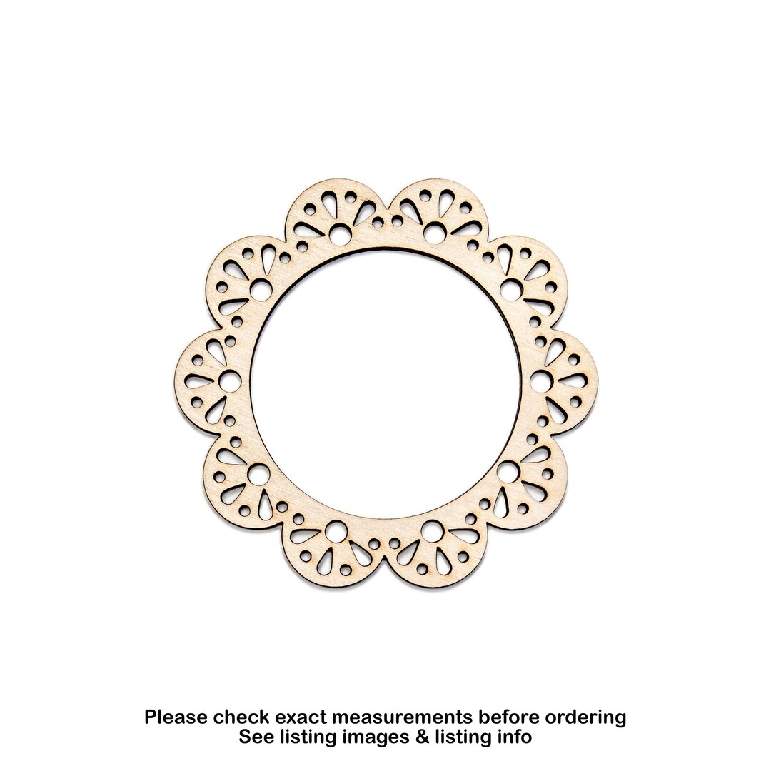 Doily Border Round Detailed Wood Cutout - Laser Cut Unfinished Craft ...
