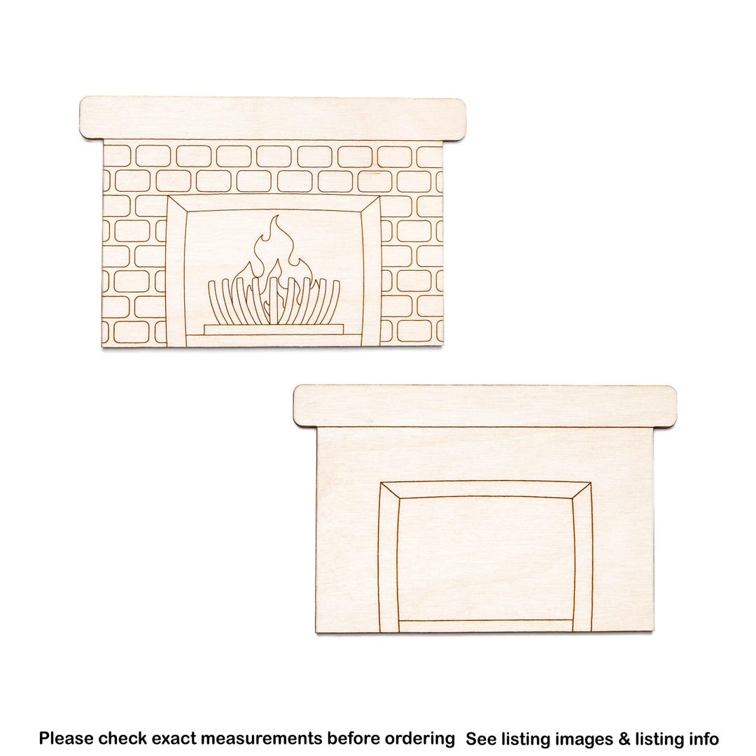 Fireplace-detail Wood Cutout-two Design Options-holiday Fireplace-home ...