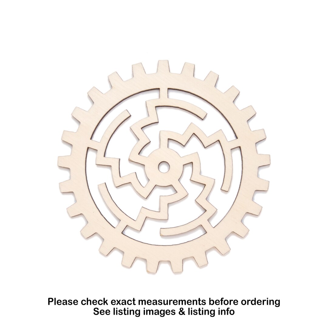 Maze Gear Wood Cutout-geometric Design-various Sizes-diy Crafts-gamer ...