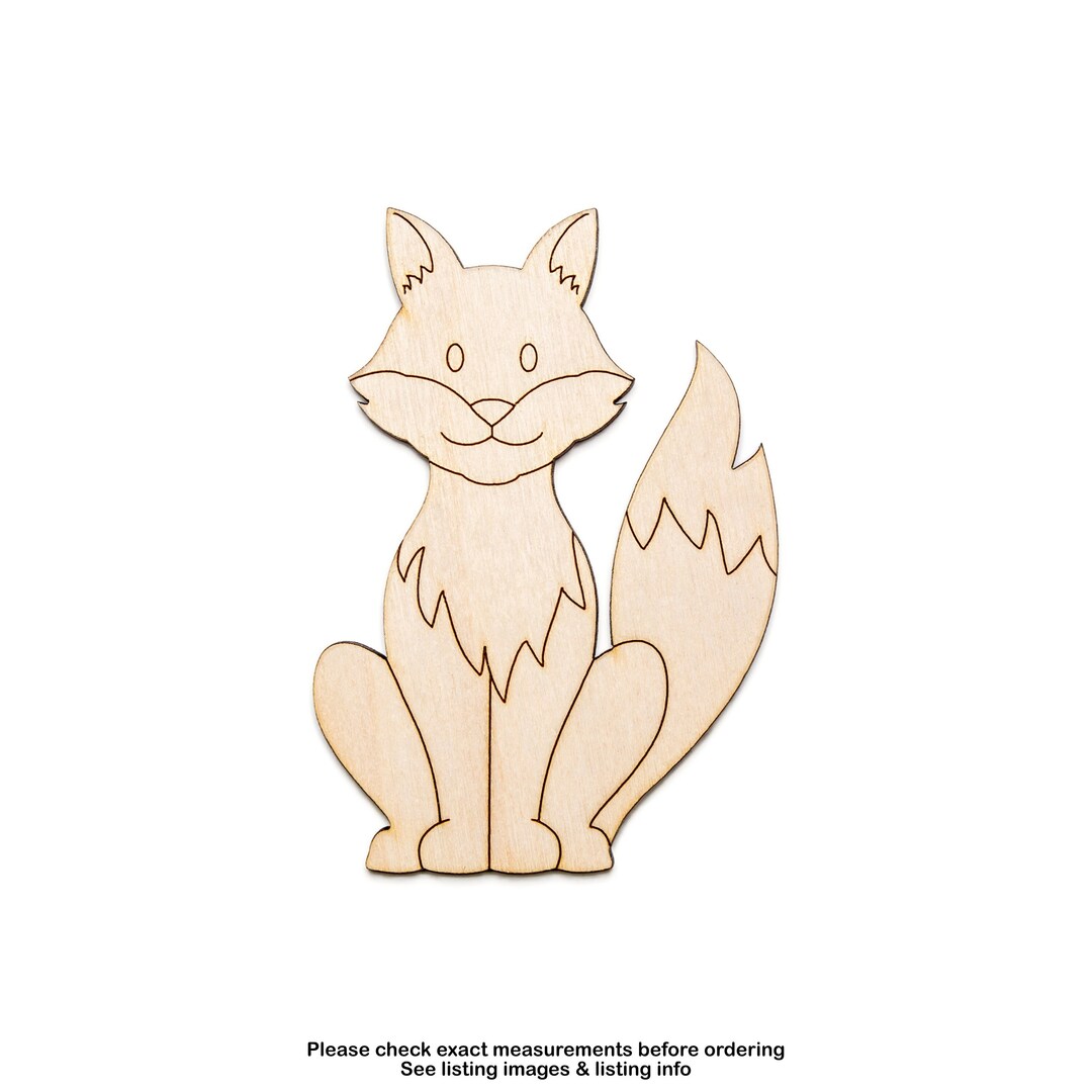 Cute Fox-sitting-wood Cutout-fox Wood Theme Decor-forest Animals Decor ...