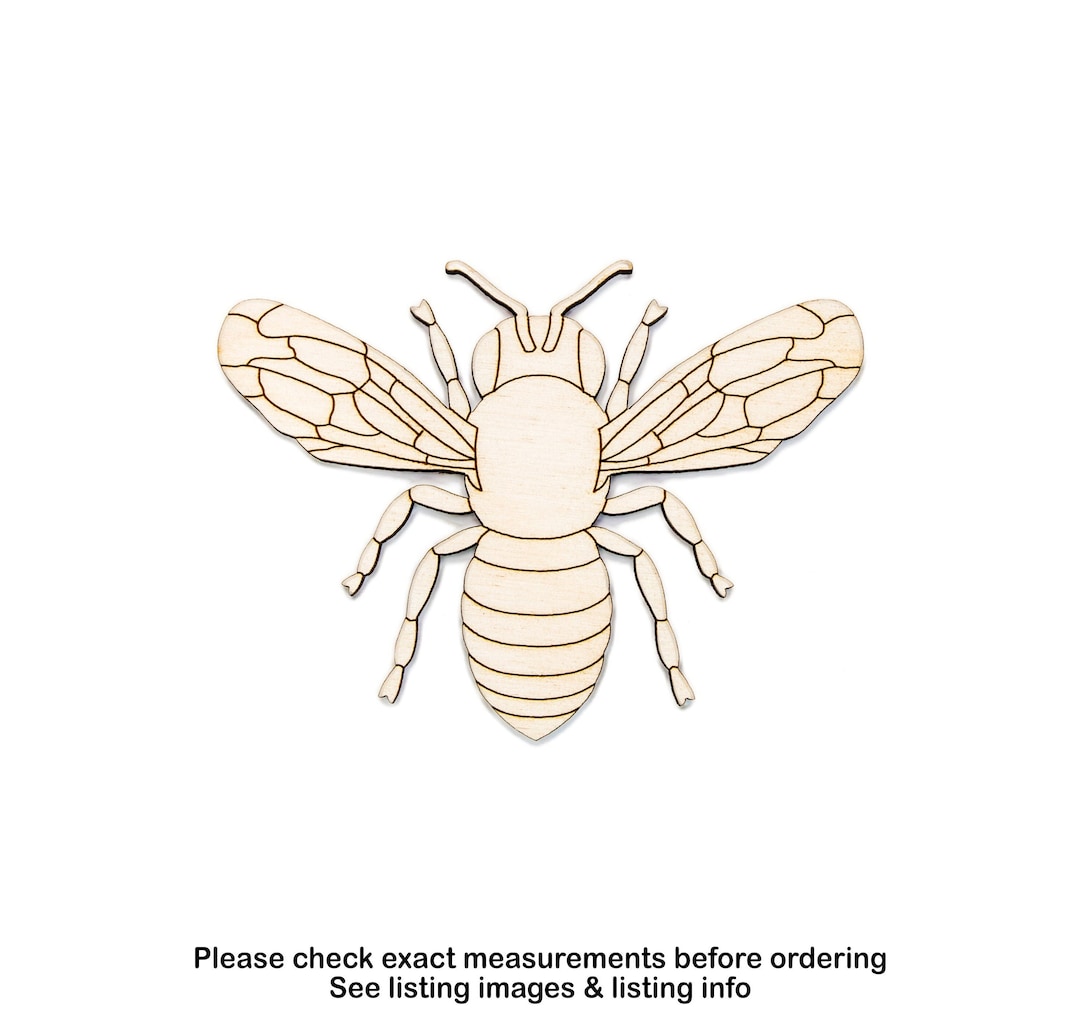 Bee Realistic Detail Wood Cutout-unfinished Wood-honey Bee Decor-bugs ...